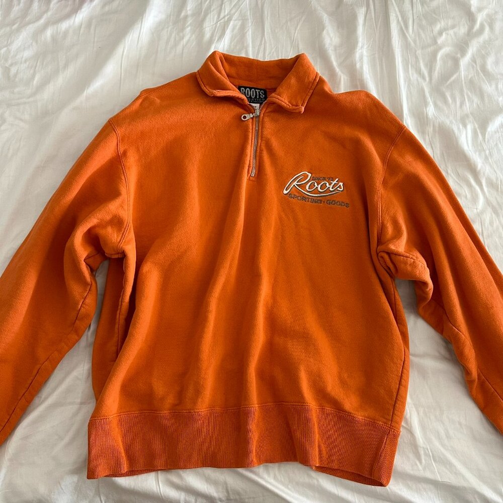 Vintage Roots Logo Orange Quarter Zip - Gem